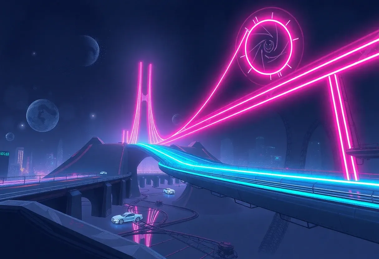 "a futuristic neon bridge lo fi sketch" | HackerNoon