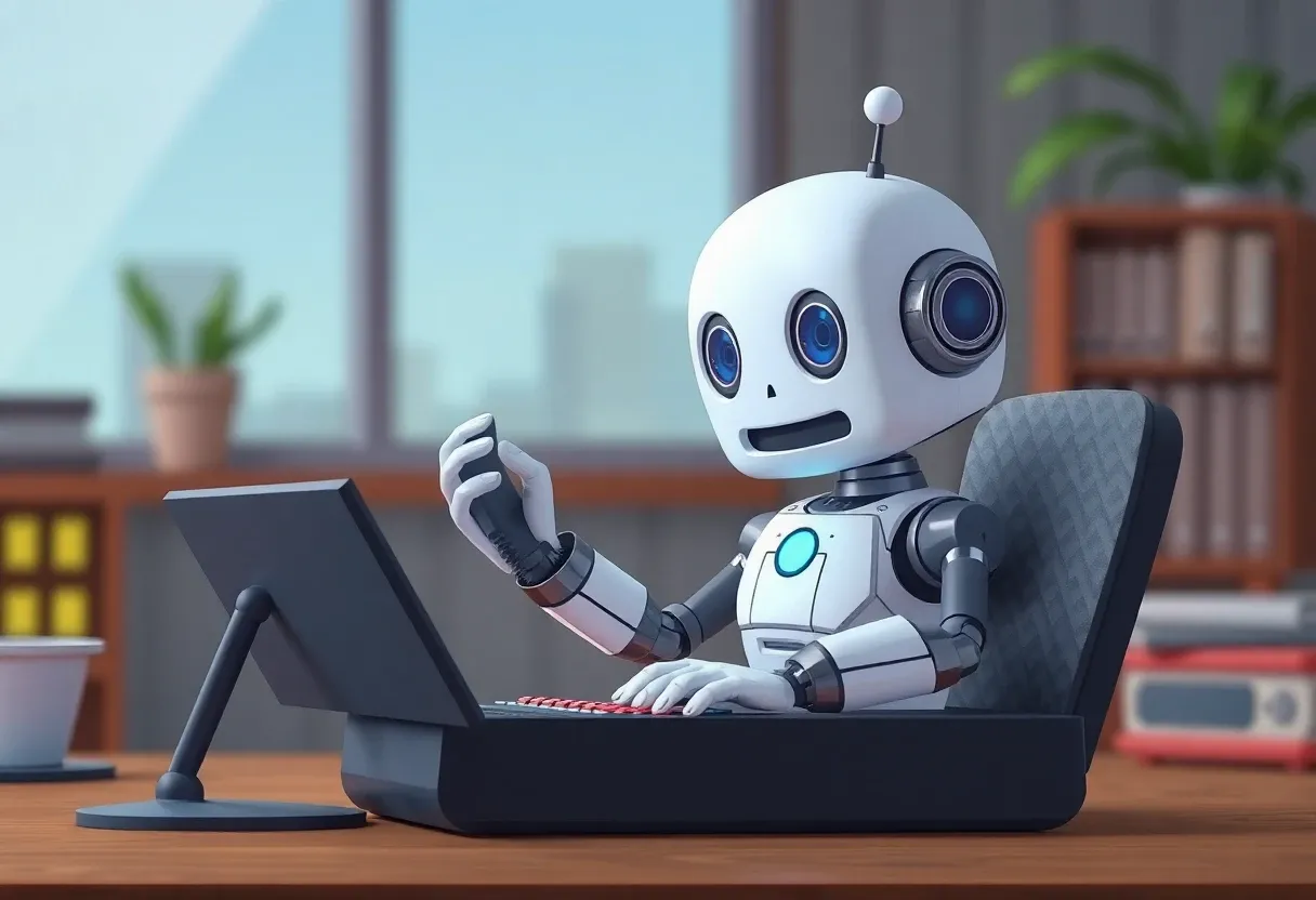 "a robot on a phone call animated" | HackerNoon