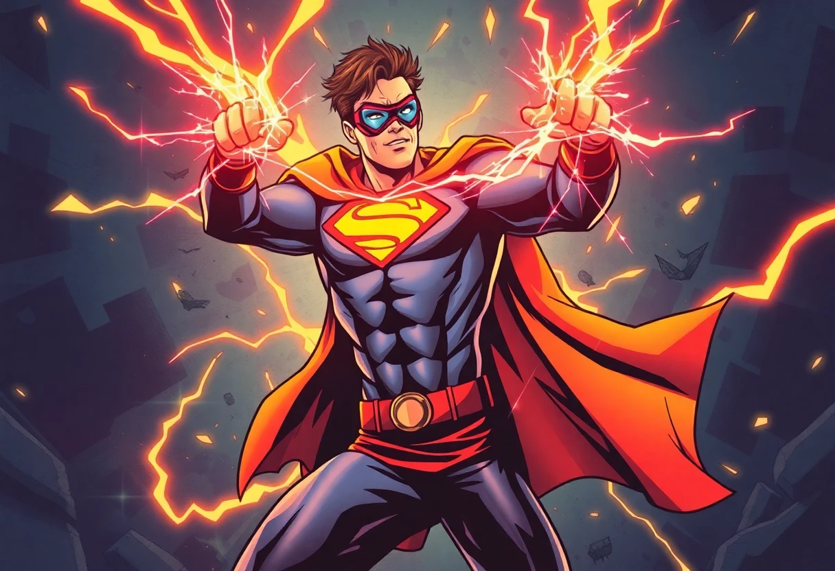 "a superhero powering up comic art" | HackerNoon