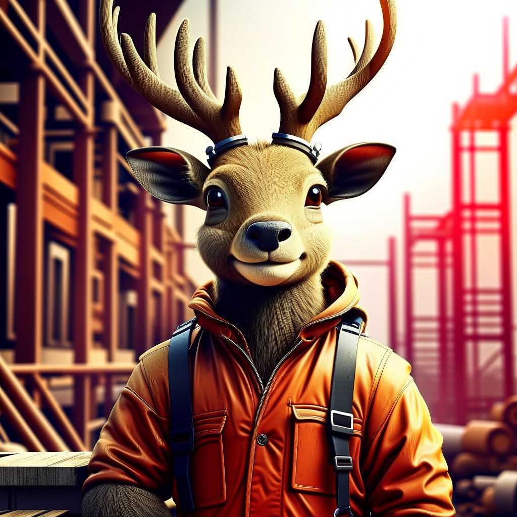 "an anthropomorophic deer as a construction worker" | HackerNoon
