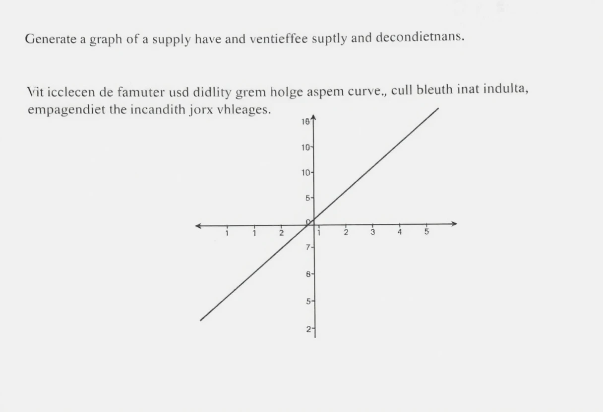 "Generate a graph of a supply and demand curve. The graph should have ...