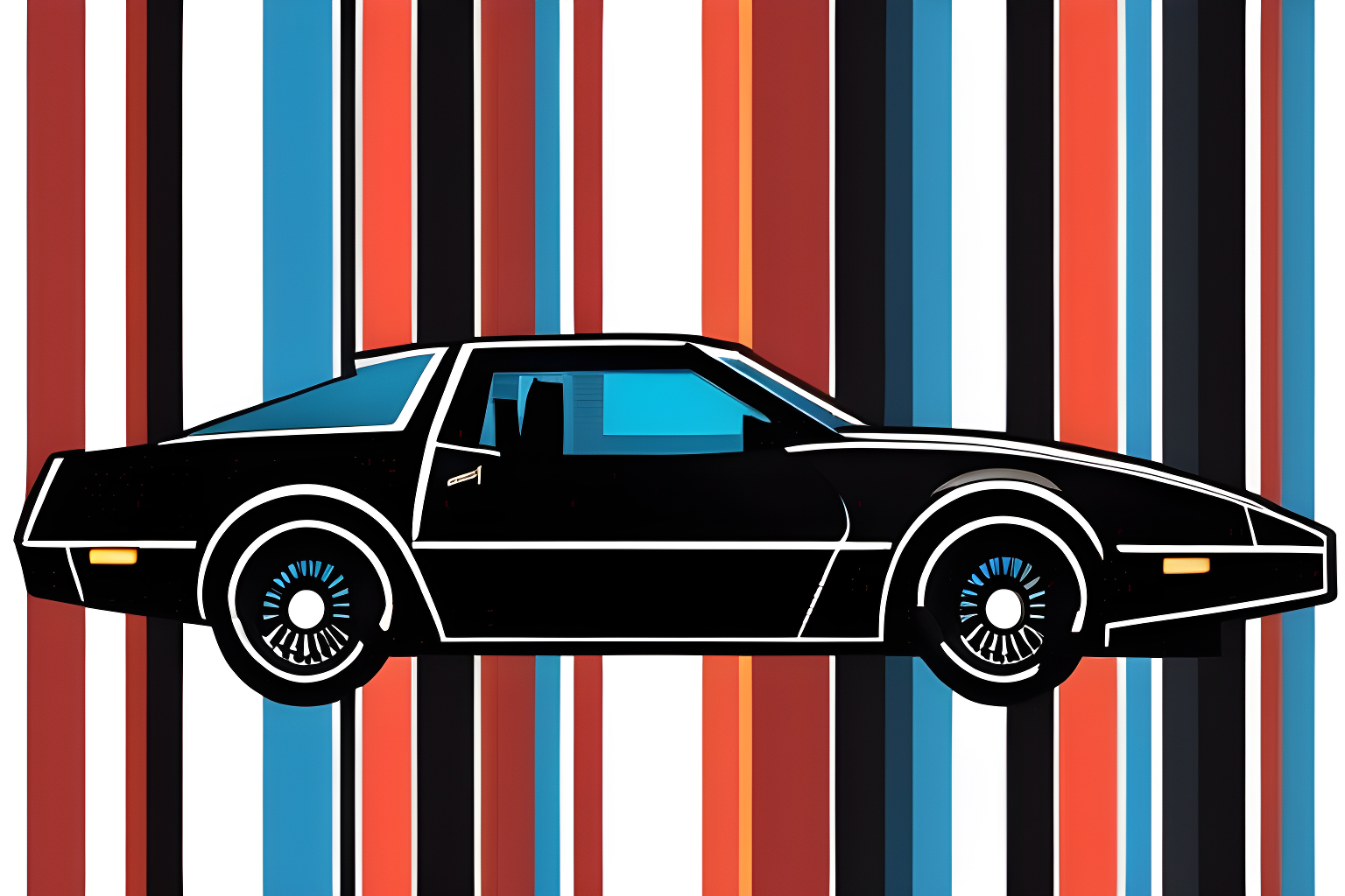 "generate an illustration of K.I.T.T., the talking car from the iconic ...