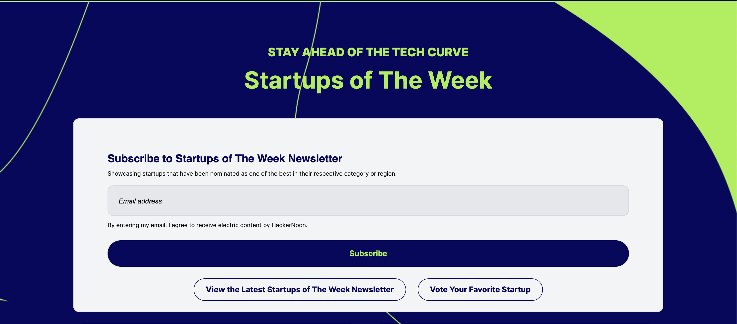 Subscribe to Startups of The Week Newsletter by HackerNoon | HackerNoon